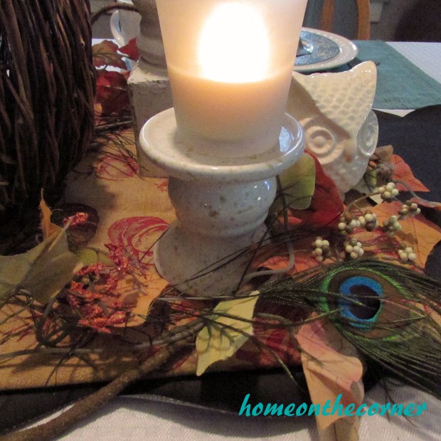 Pumpkin and Peacock Feathers Fall Tablescape – HOME ON THE CORNER