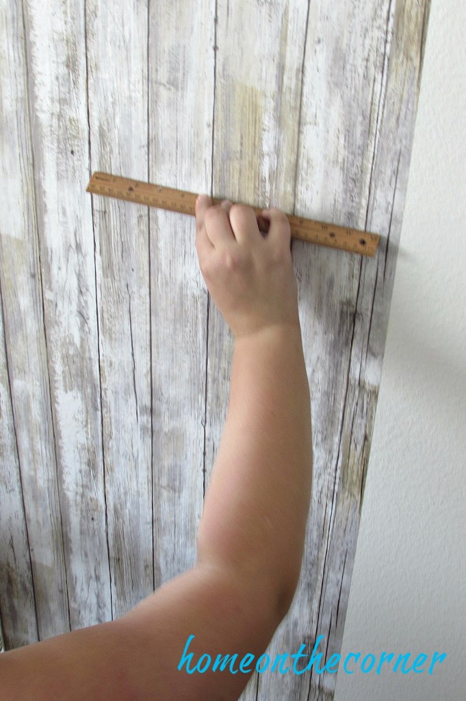 Papering the Wall with Barnwood Wallpaper – HOME ON THE CORNER